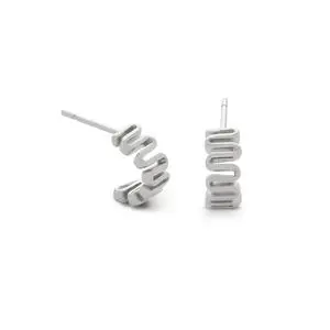 NELLOU JEWELLERY Wiggle Hoop Earrings Sterling - Silver