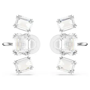 SWAROVSKI Millenia Clip Earrings With Octagon-cut Crystals - White