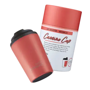 Fressko Bino 8oz / 227ml Reusable Coffee Cup, Stainless Steel Watermelon - Red