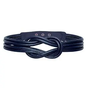 BELTBE Knot Leather Belt Navy - Blue
