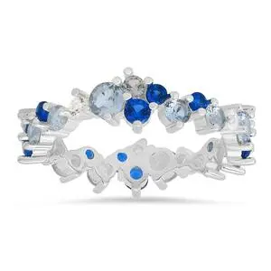KYLIE HARPER Sterling Abstract Blue Ombre Eternity Band Ring - Silver
