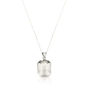 LILY & ROO Solid Rounded Ball Locket Necklace - Silver