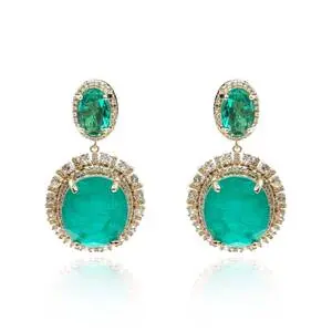 MICHAEL NASH JEWELRY Gemma Flawed Emerald Clip Drop Earrings - Green