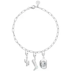 LILY CHARMED Sterling Cowboy Oval Link Charm Bracelet - Silver