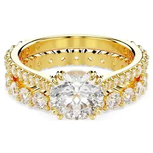 SWAROVSKI Stilla Ring With Princess-cut Crystal And Pavé Embellishments - White