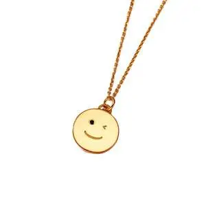 POSH TOTTY DESIGNS Yellow Wink Face Sapphire Pendant Necklace - Gold