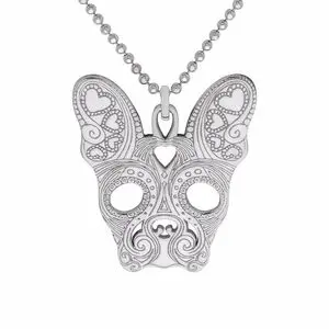 CARTERGORE Medium French Bulldog Pendant Necklace - Silver