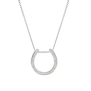 KATIE MULLALLY Horseshoe Pendant & Chain - Silver