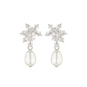 STEPHANIE BROWNE AUSTRALIA Aster Pearl Earrings - Silver