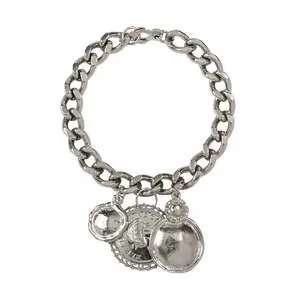 CARAMEL VINTAGE JEWELLERY Vintage Plated Penny Bracelet - Silver