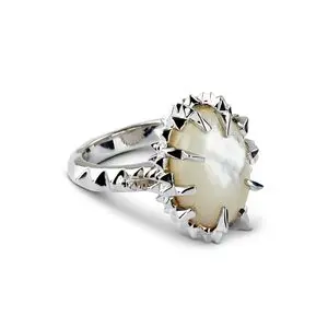KASUN LONDON Ivory Mother Of Pearl Ring - Silver