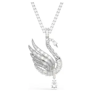SWAROVSKI Vienna Feather Pendant And Brooch With Zirconia - White