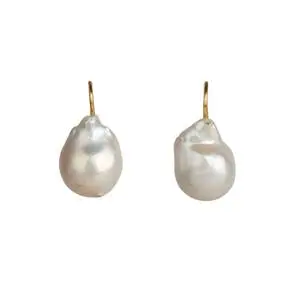 Bounkit White / Gold Perla Earrings - White/gold