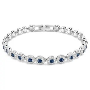 SWAROVSKI Rhodium-plated Adjustable Bracelet With Crystal Motifs - Blue