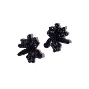 SIMITRI Rose Earrings - Black