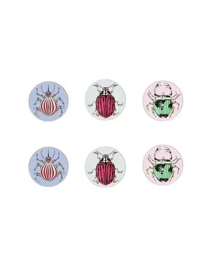 BELL HUTLEY Mixed Set Of Six Beetle Coasters - Black