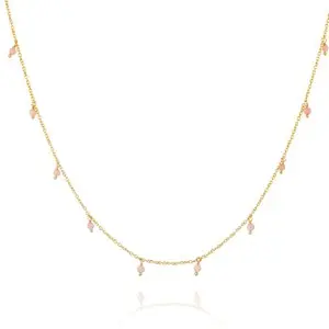 COCO & KINNEY October Birthstone Necklace- Opal - Pink