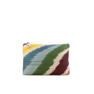 SJW BAGS LONDON Aquila Ikat Clutch Bag In Rainbow - Gray/white