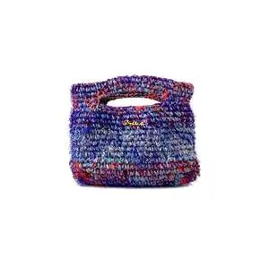 ISKRA Blue / Purple Jen Raffia & Silk Bag