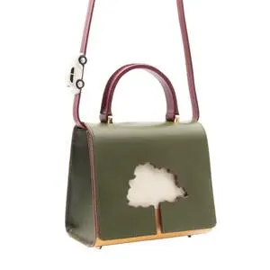 ABSURDE One Way Khaki Small Leather Shoulder Bag - Green