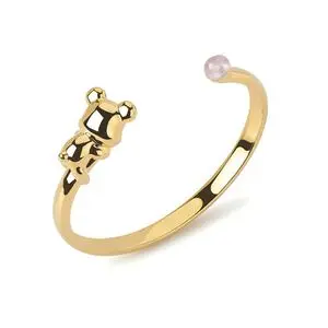 FREQNC ATELIER Cuddly Bear Bangle Rose Quartz Bangle - Pink