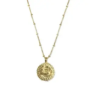 RIZE Sagittarius Zodiac Coin Pendant Necklace In Vermeil - Gold