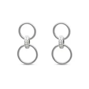 CLEMENCE WREN Circle Drop Earrings - Silver