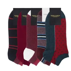 PEPER HAROW - MADE IN ENGLAND Trainer Socks Bundle – Burgundy - Red