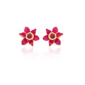 MILOU JEWELRY Raspberry Daffodil Flower Earrings - Pink