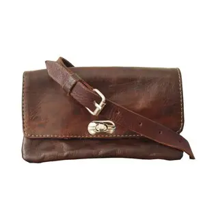 BERBER LEATHER The Kenitra Soft Cross-body Bag In Dark - Brown