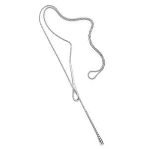 LUCY QUARTERMAINE Sterling Long Feeder Drop Necklace - Silver
