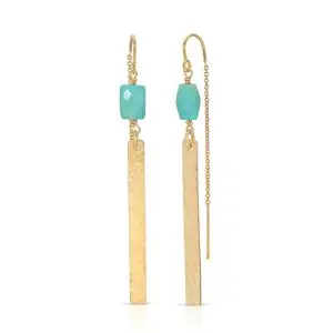 HEATHER HAWKINS 14k Gold-filled Turquoise Cascade Threader Earrings - Blue