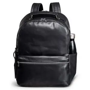 HIDES LEATHER CO. Minimal Leather Backpack Rucksack - Black