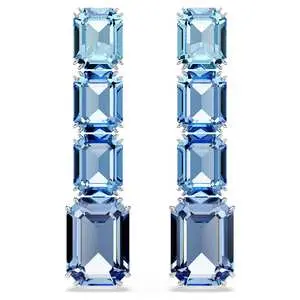 SWAROVSKI Millenia Drop Earrings With Cushion-cut Crystals - Blue