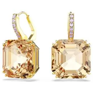 SWAROVSKI Millenia Drop Earrings With Octagon-cut Crystal - Brown