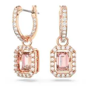 SWAROVSKI Millenia Drop Earrings With Cushion-cut Crystals - Pink