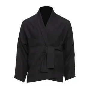 MOE Diagonal Bronze Vest Jacket Double Pockets - Blue