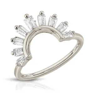 GLAMROCKS JEWELRY Baguette Arc Ring - Silver