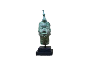 Botanical Boys Bronze Head Sculpture Thirty Seven Six - Green