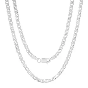KYLIE HARPER Italian Sterling Petite 3.3mm Gucci/mariner Chain Necklace 18" 24 - Silver