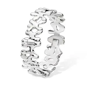 LUCY QUARTERMAINE Continual Splash Bangle With Hinge - Silver