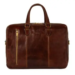 TIME RESISTANCE Leather Convertible Briefcase Backpack A Farewell To Arms - Brown