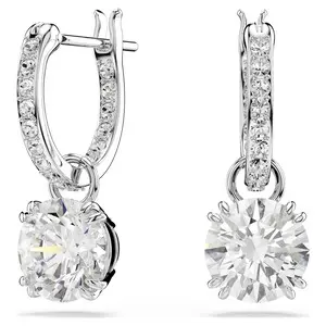 SWAROVSKI Stilla Drop Earrings With Pave Embellishment - White