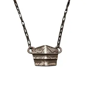 ZULA JEWELRY + DESIGN Silver / Grey Shield Necklace
