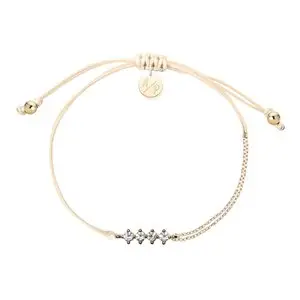ADRIANA PAPPAS DESIGNS Crystal Bar Bracelet On Cord - Yellow