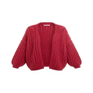 Saachi Chunky Knit Oversized Cardigan - Pink