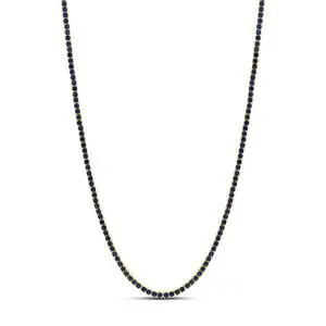 SHYMI Classic Sapphire Two Mm Tennis Necklace Gold - Blue/gold
