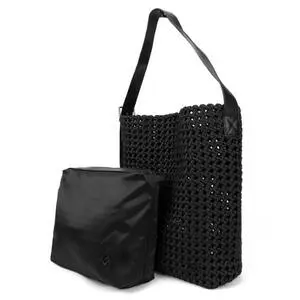 PRENELOVE Osler Woven Hand-knotted Hobo - Black