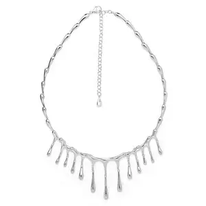LUCY QUARTERMAINE Sterling Short Multi Drip Necklace - Silver