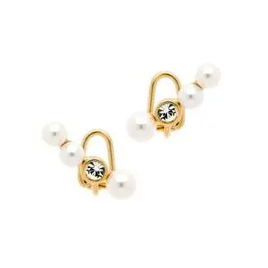 EMMA HOLLAND JEWELLERY Gold Pearl And Crystal Ear Climbers - Gold/white